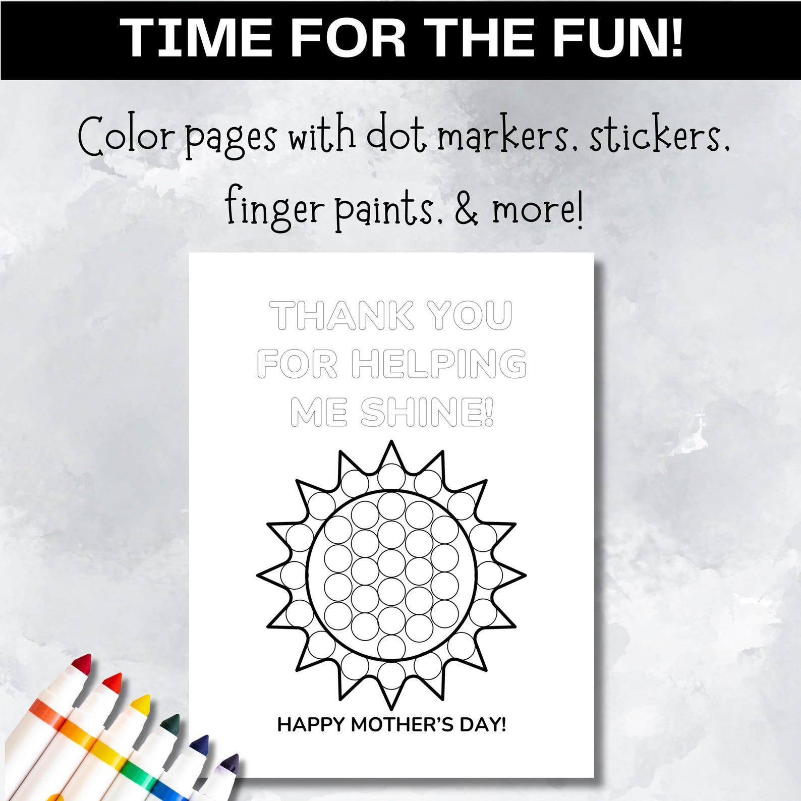 Happy Mothers Day Dot Marker Coloring Card Do a Dot Printable Mom ...