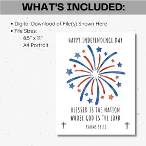 Christian 4th of July Craft Printable Independence Day Handprint Art ...