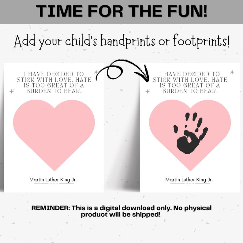 Martin Luther King Handprint Art MLK Printable Black History Month ...