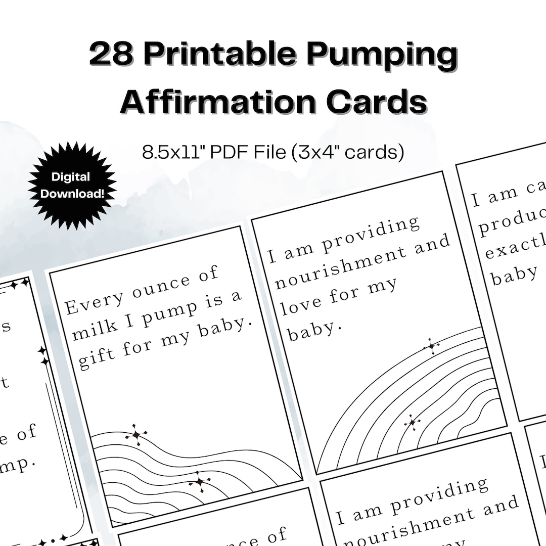 Pumping Affirmation Cards Printable Words of Affirmation Breastfeeding ...