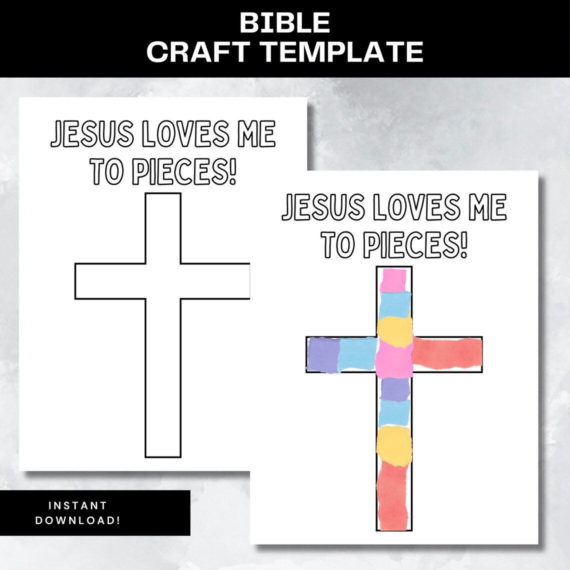 Jesus Loves Me Craft Template Simple DIY Bible Activity for Kids Printable Jesus Craft Sunday ...