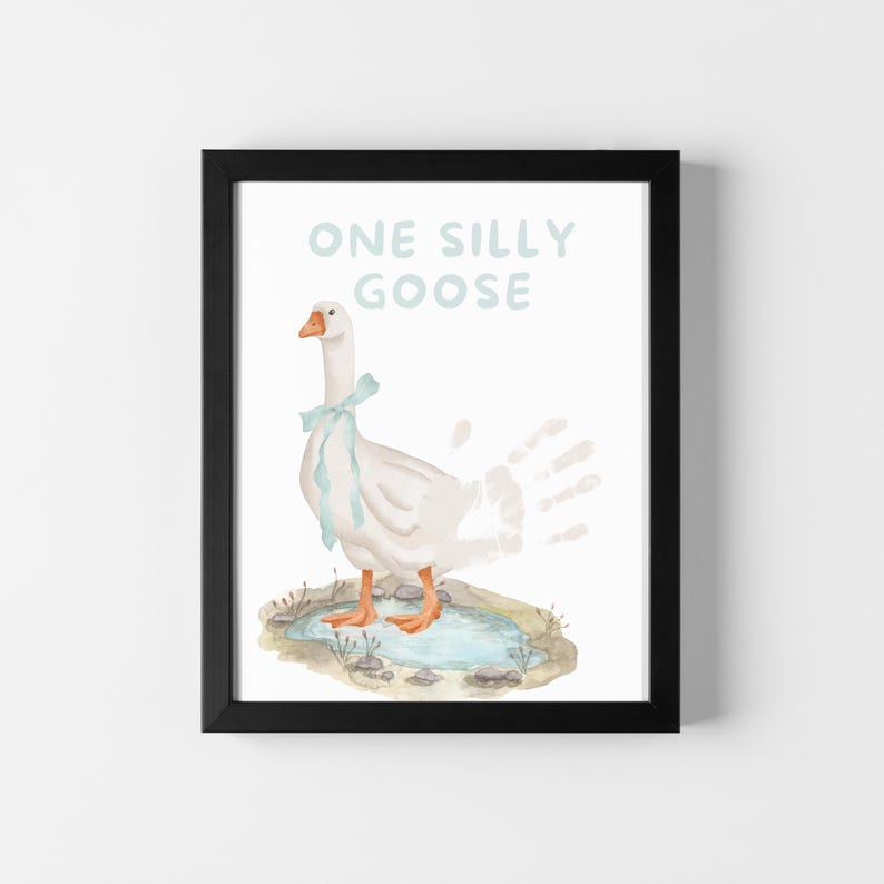 Silly Goose Handprint Craft Printable Silly Goose Birthday Gift From ...