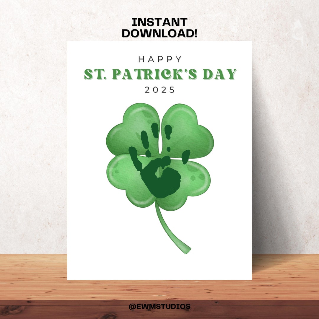 St Patricks Day Craft Clover Shamrock St Patrick Handprint Keepsake ...