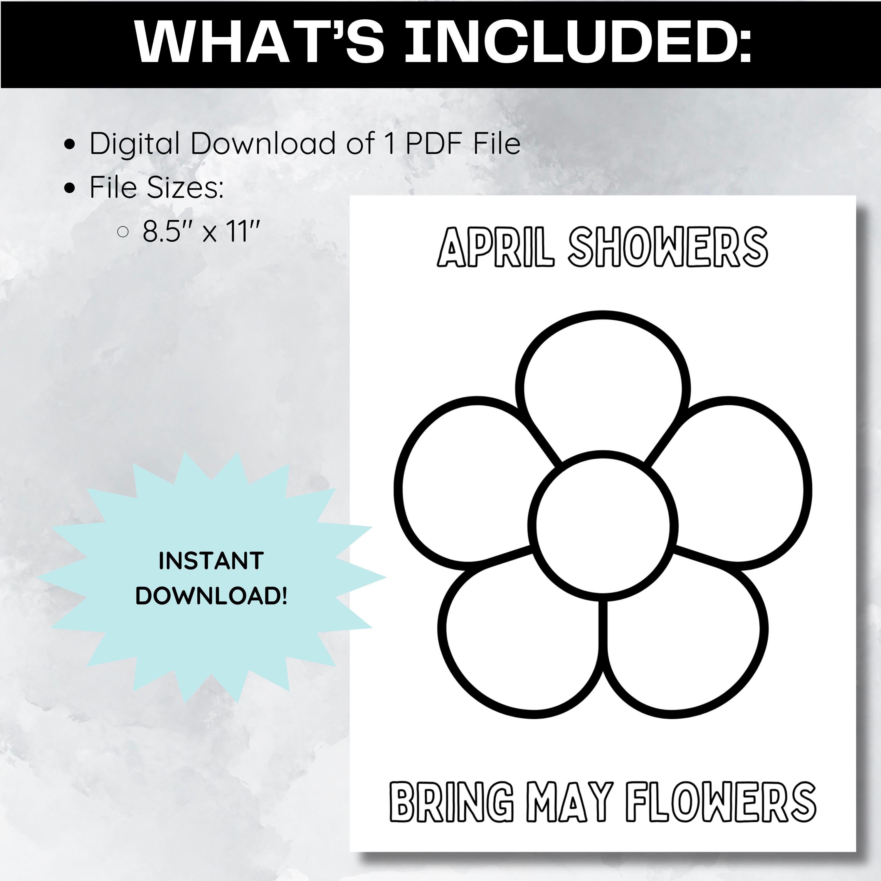 Spring Craft Template April Showers Bring May Flowers Hello Spring ...