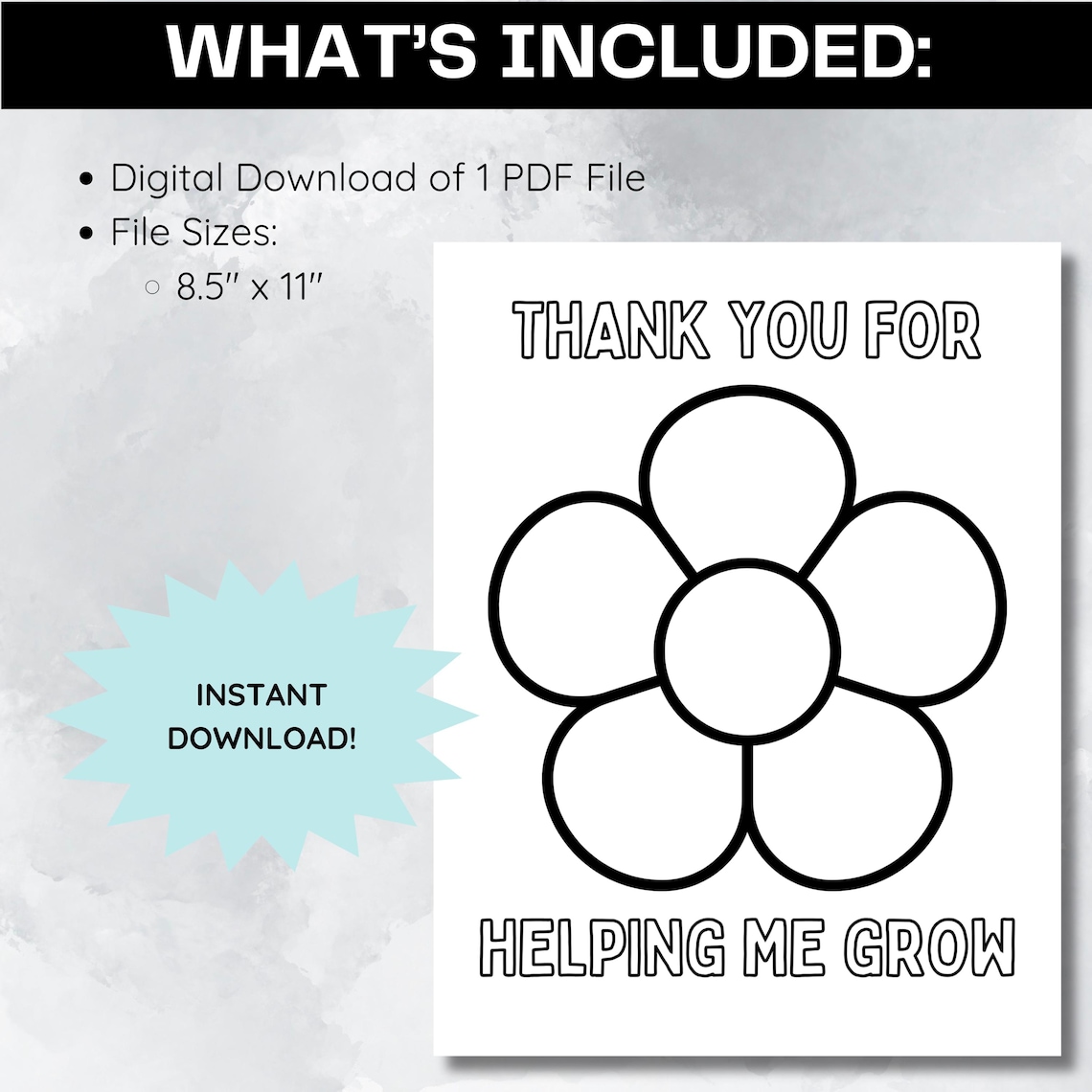 Thank You for Helping Me Grow Craft Template Easy Flower Craft Spring ...