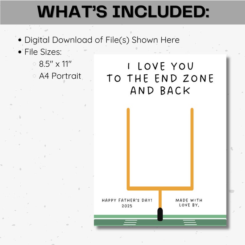 Fathers Day Football Handprint Craft Printable Fathers Day Craft for ...