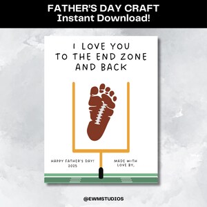 Fathers Day Football Handprint Craft Printable Fathers Day Craft for ...