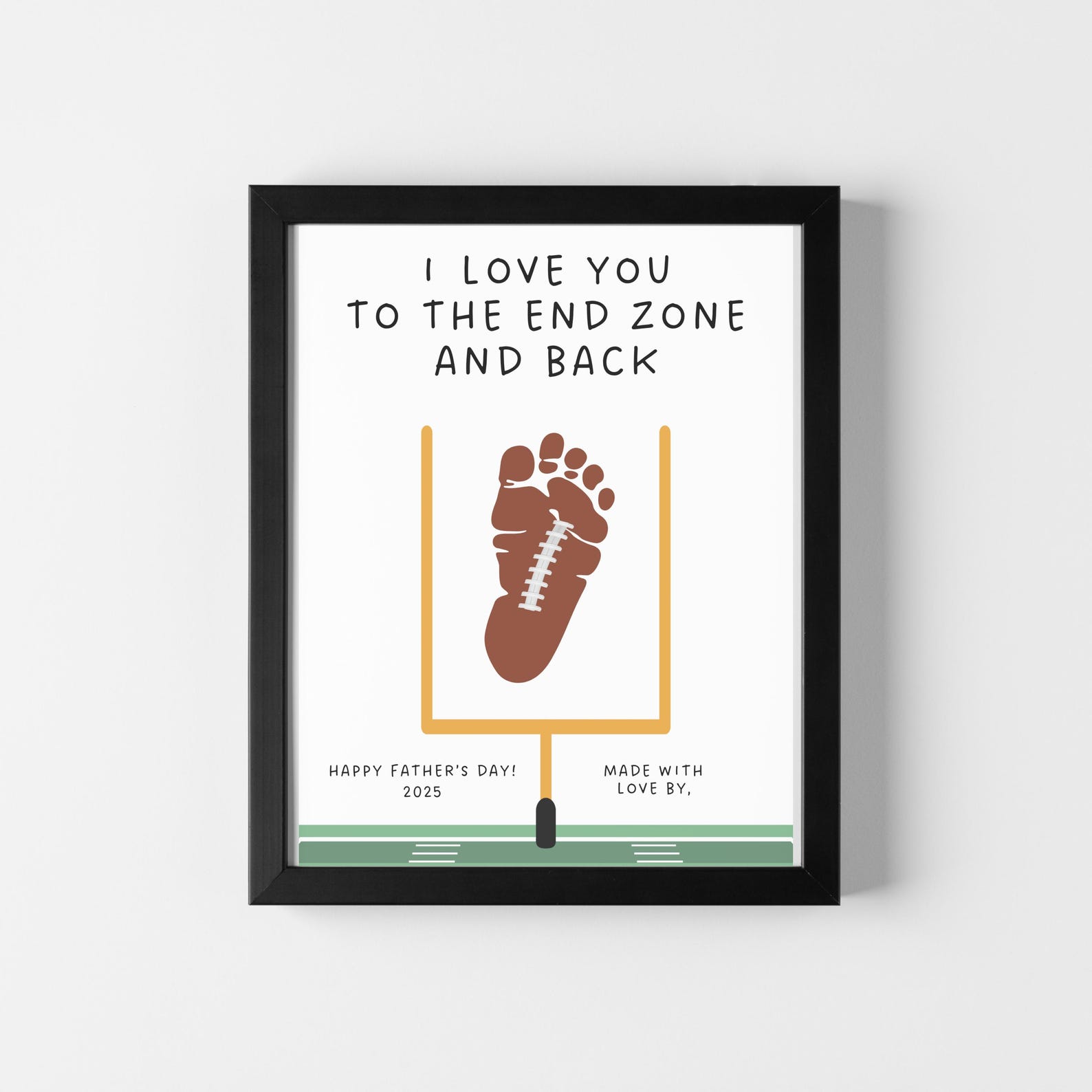 Fathers Day Football Handprint Craft Printable Fathers Day Craft for ...