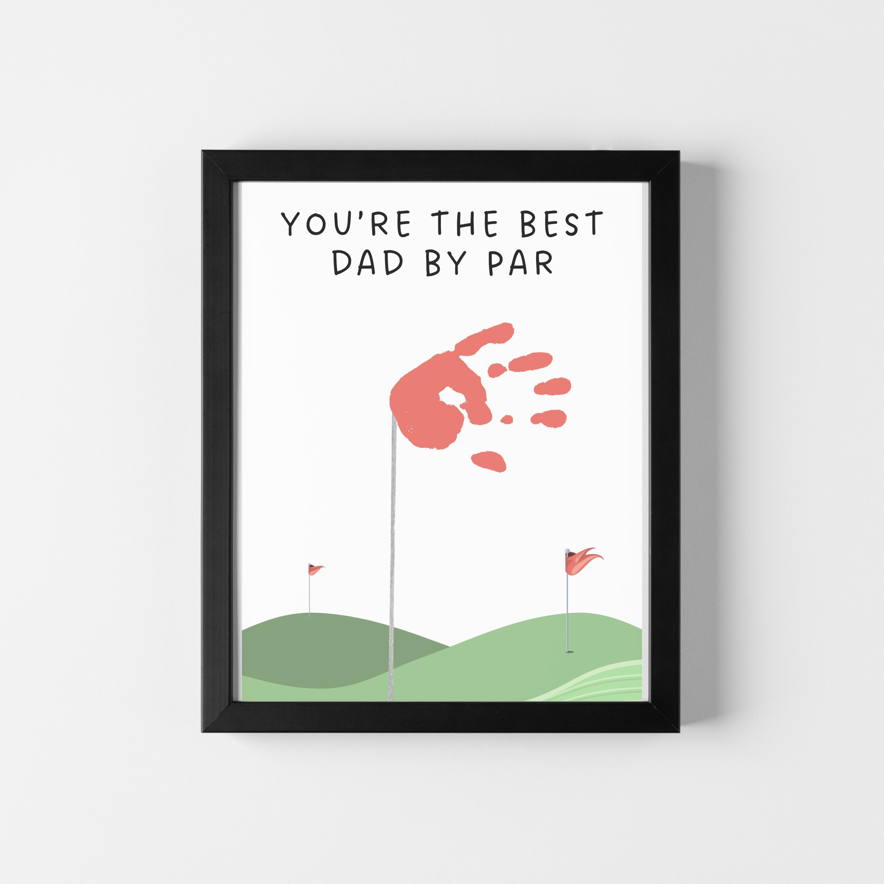 Dad Golf Craft Printable Fathers Day Golf Handprint Craft Best Dad by ...