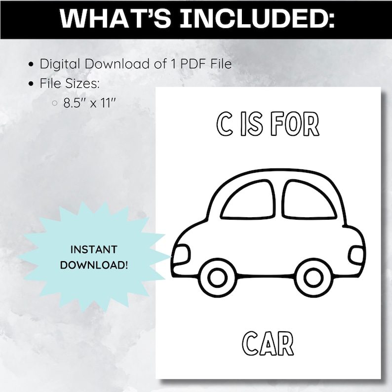 Car Craft Template C is for Alphabet Coloring Pages Printable ABC ...