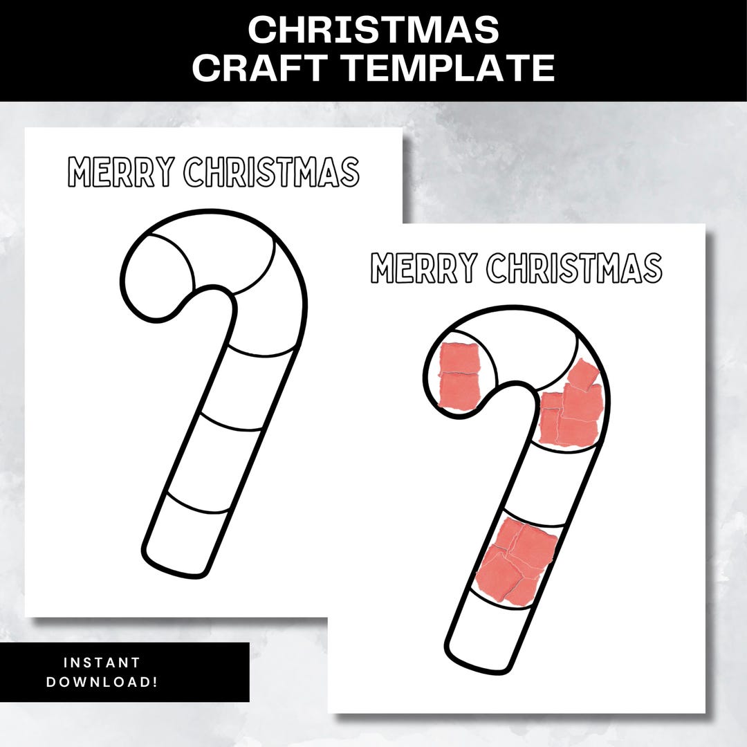 Merry Christmas Craft Template Holiday Printable Candy Cane Crafts ...