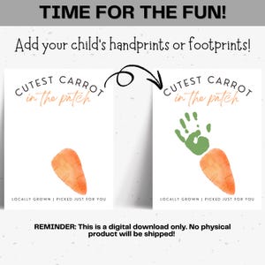 Carrot Patch Easter Handprint Craft Printable Easter Carrot Farm Sign ...