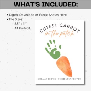 Carrot Patch Easter Handprint Craft Printable Easter Carrot Farm Sign ...