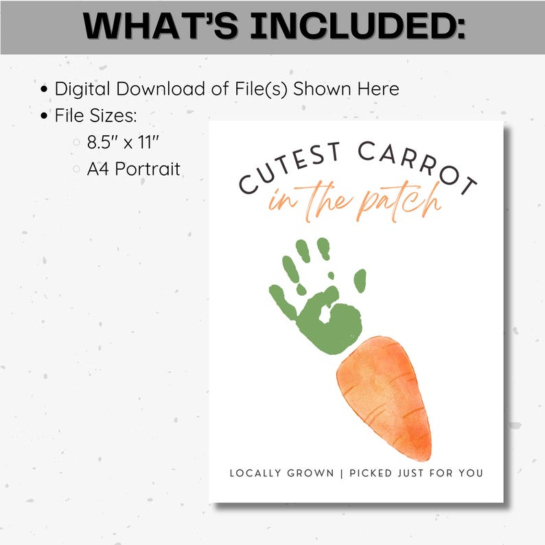Carrot Patch Easter Handprint Craft Printable Easter Carrot Farm Sign ...