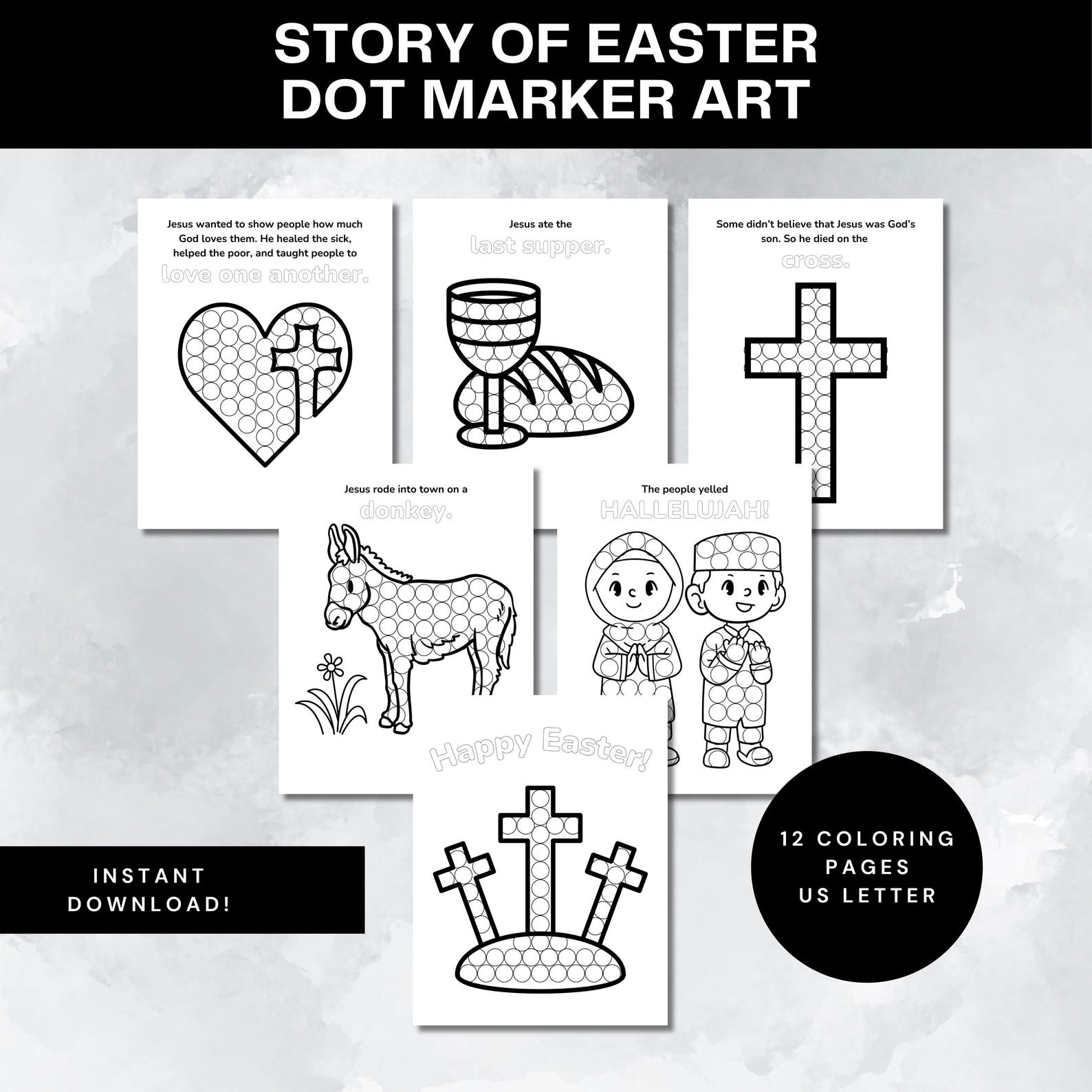 Story of Easter Dot Marker Bible Do a Dot Easter Story Christian ...