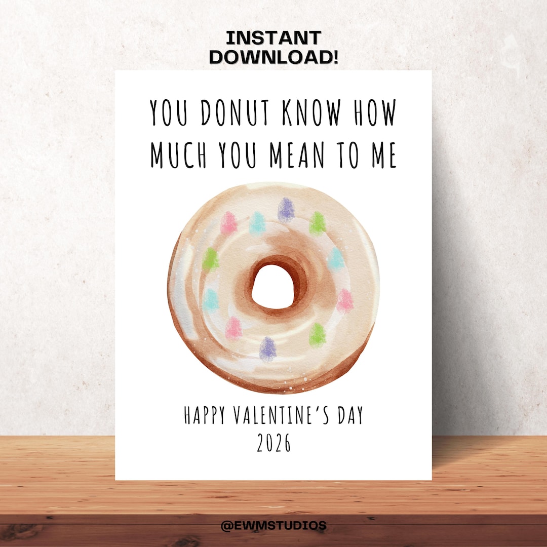 Valentines Day Craft Donut Valentine Printable Handprint Keepsake ...