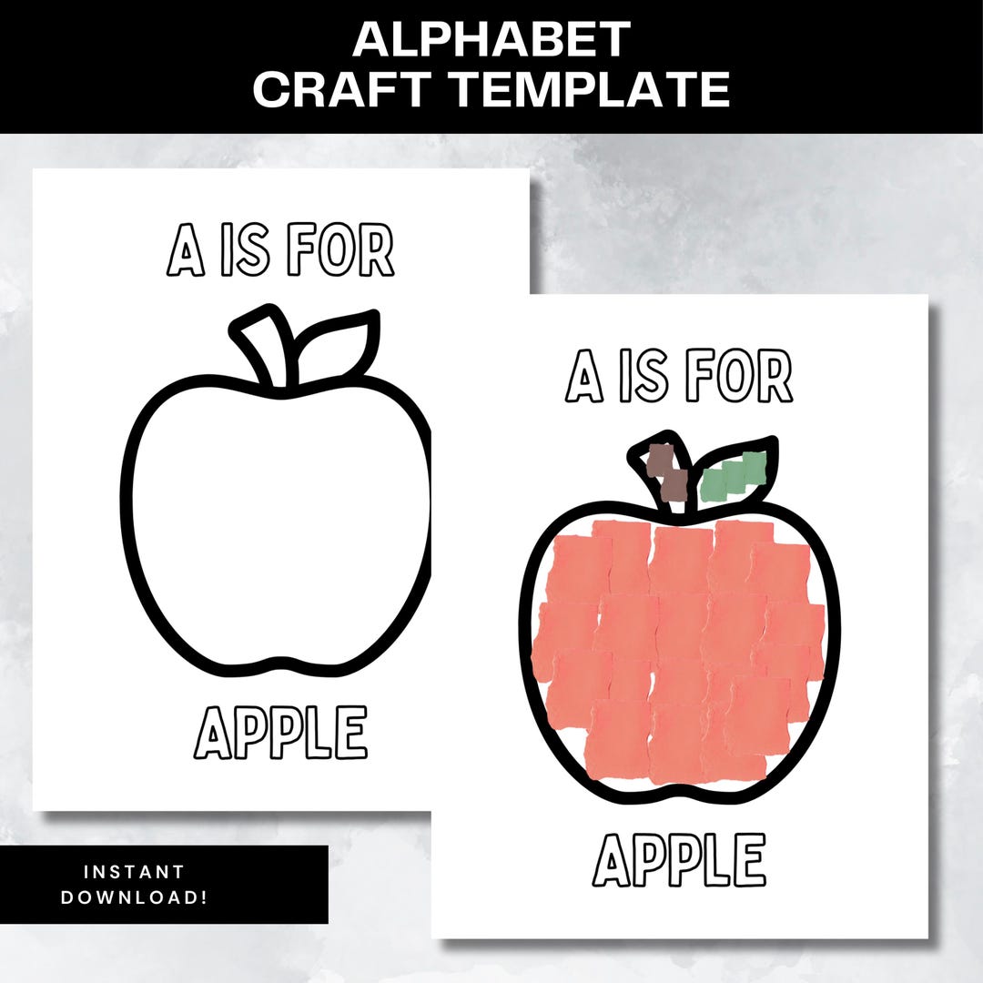 Apple Craft Template A is for Alphabet Coloring Pages Printable ABC ...