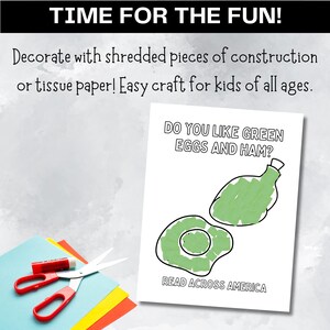 Read Across America Dr Seuss Craft Template Printable Green Eggs and ...