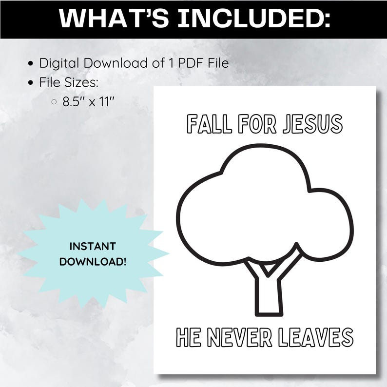 Christian Fall for Jesus Craft Template Printable Fall Activity for ...