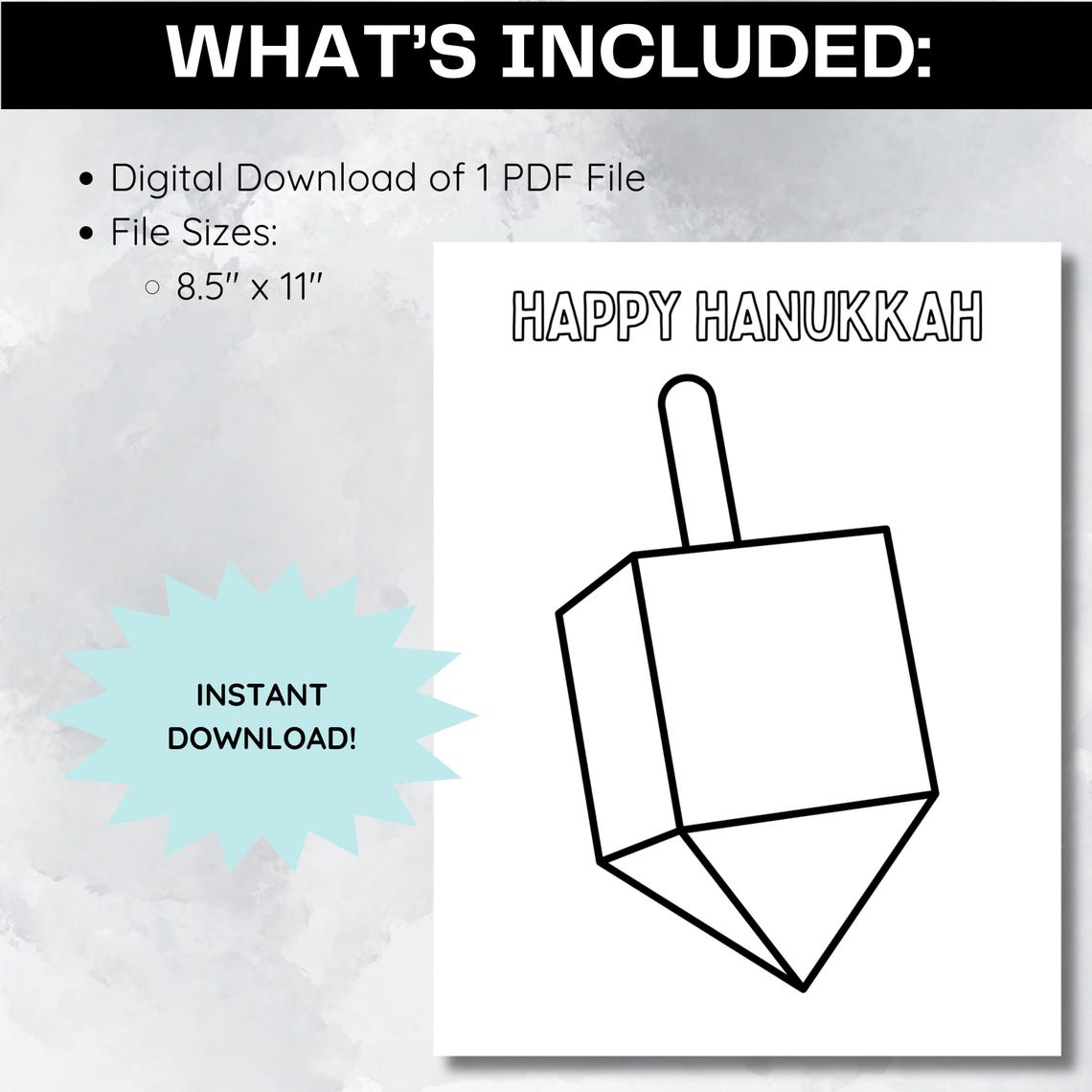 Happy Hanukkah Craft Template Printable Hanukkah Crafts Dreidel Toddler ...