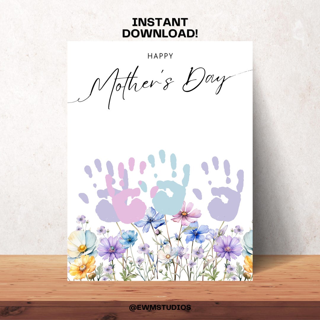 Mothers Day Handprint Craft Printable Flower Handprint Art for Kids ...