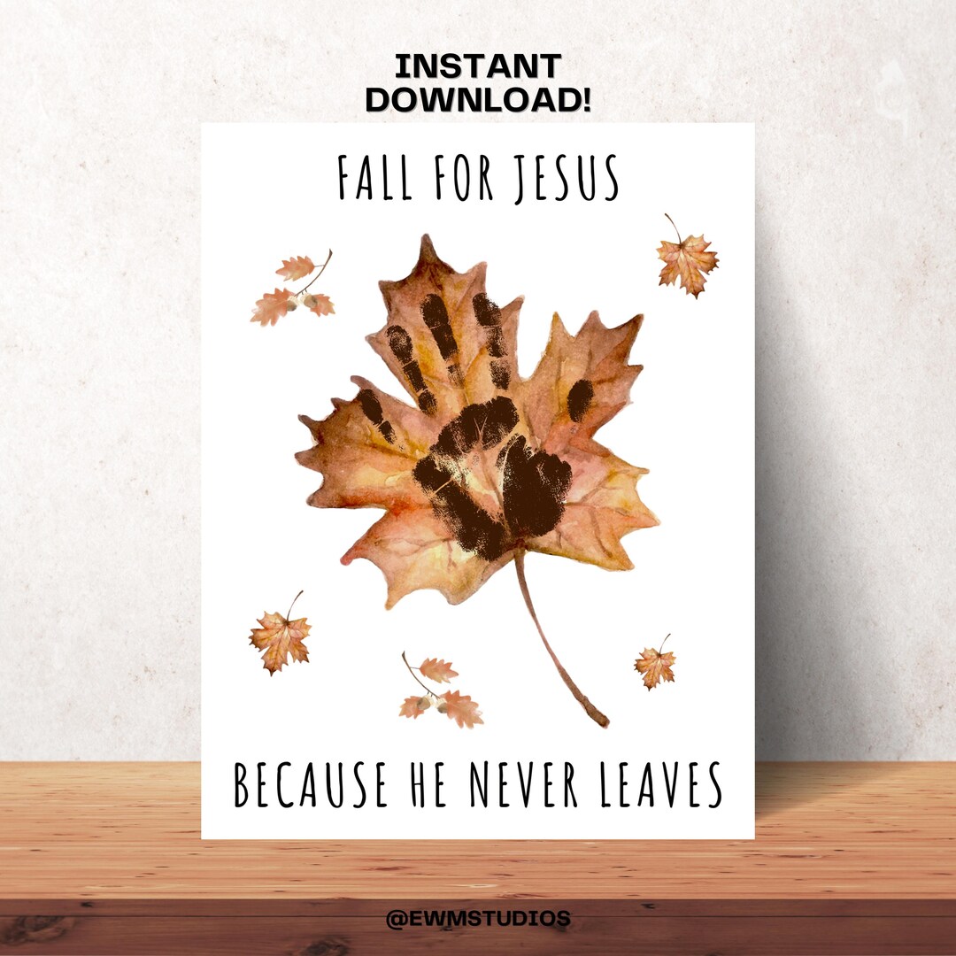 Fall for Jesus Handprint Craft Printable Christian Fall Craft Sunday ...