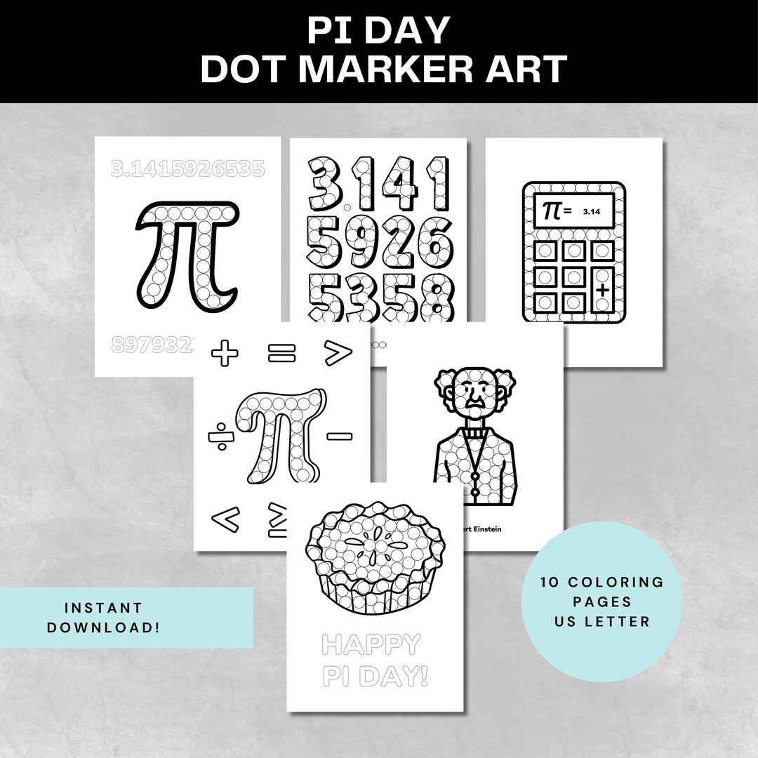 Pi Day Dot Marker Do a Dot Pi Day Coloring Pages Kids Pi Day Party Math ...