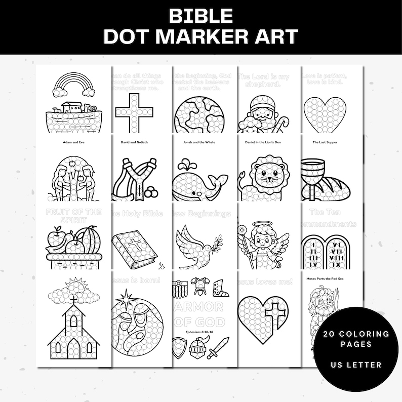 Bible Do a Dot Christian Dot Marker Coloring Pages Printable Armor of ...