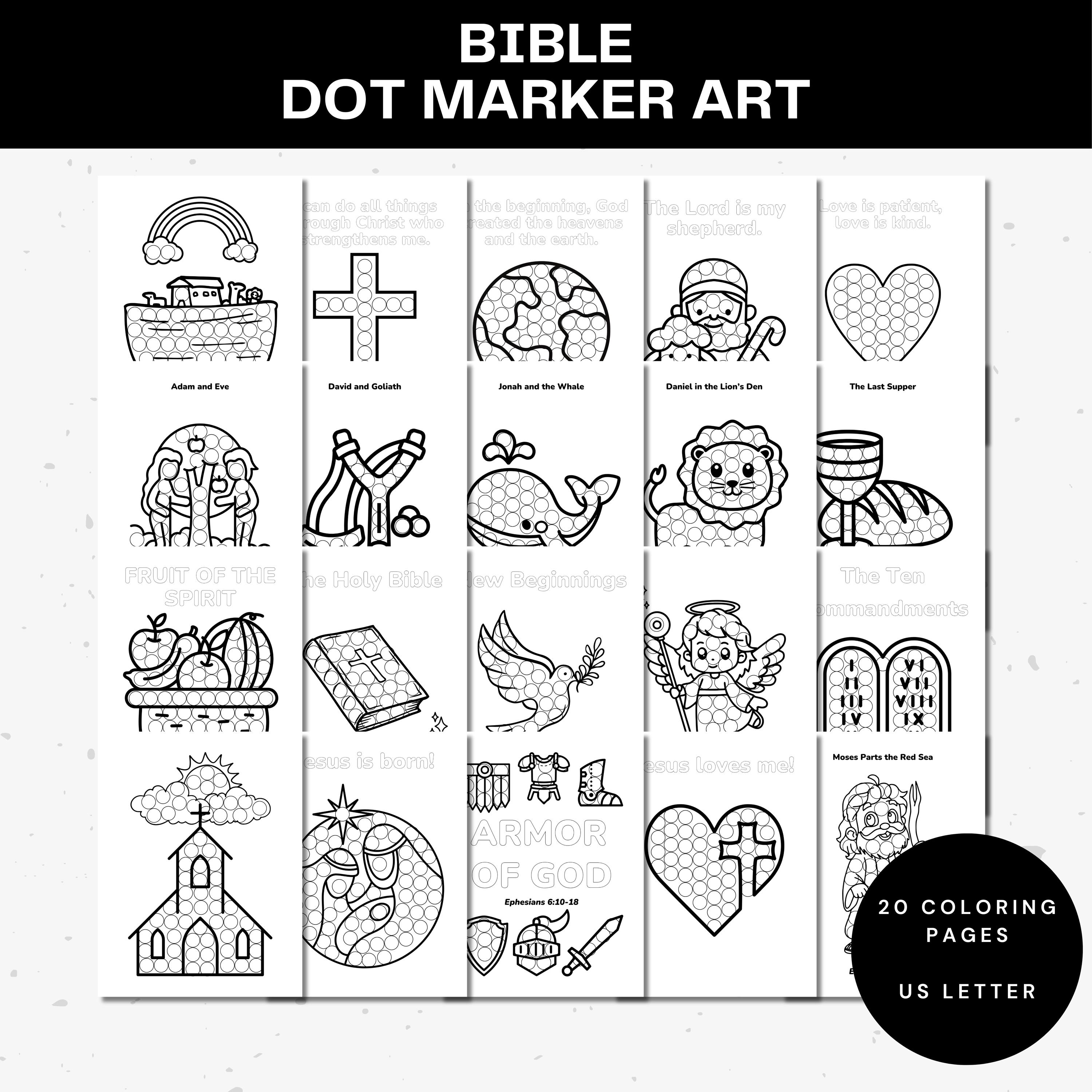 Bible Do a Dot Christian Dot Marker Coloring Pages Printable Armor of ...