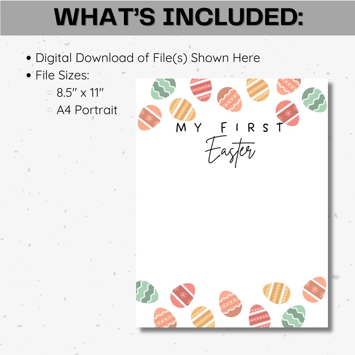 Babys First Easter Craft Footprint Art Printable Easter Baby Craft ...