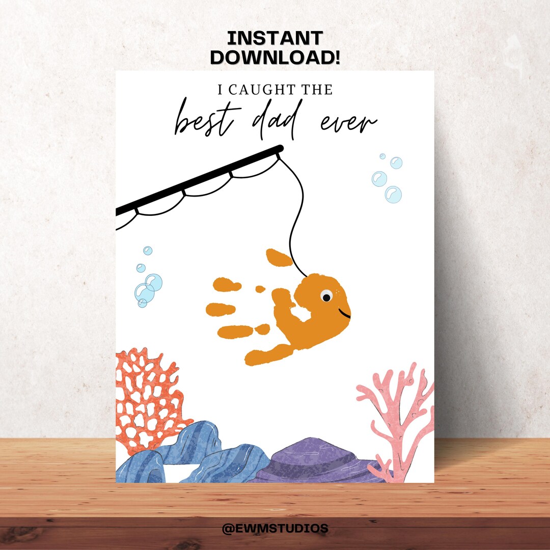 Dad Fishing Handprint Craft Happy Fathers Day Fish Craft Dad Birthday ...