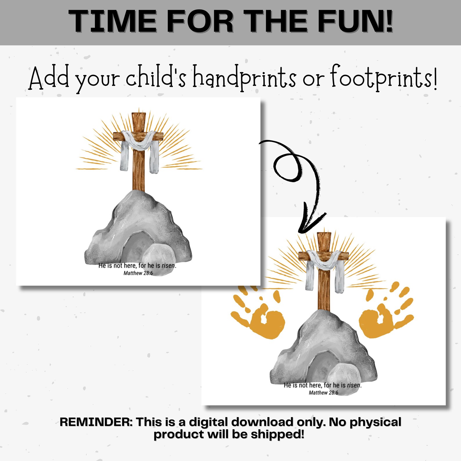 He is Risen Handprint Craft Printable Easter Craft Jesus is Risen ...