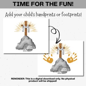 He is Risen Handprint Craft Printable Easter Craft Jesus is Risen ...