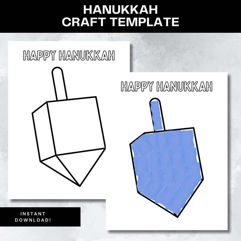 Happy Hanukkah Craft Template Printable Hanukkah Crafts Dreidel Toddler ...