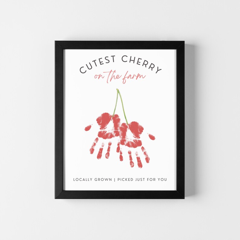 Cherry Handprint Art Printable Summer Activity for Kids Wild Cherry ...