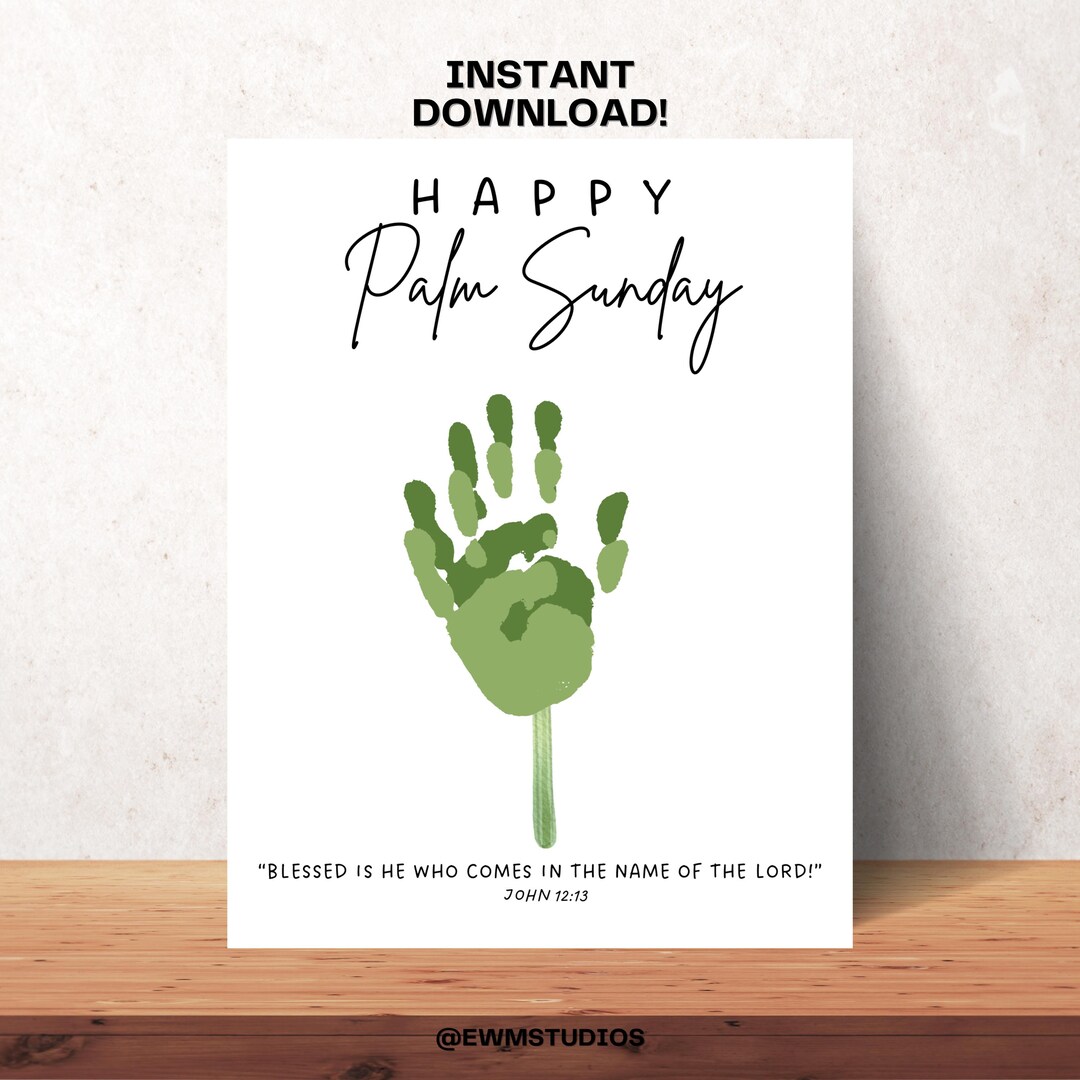 Palm Sunday Handprint Printable Palm Sunday Craft Story of Easter Craft ...