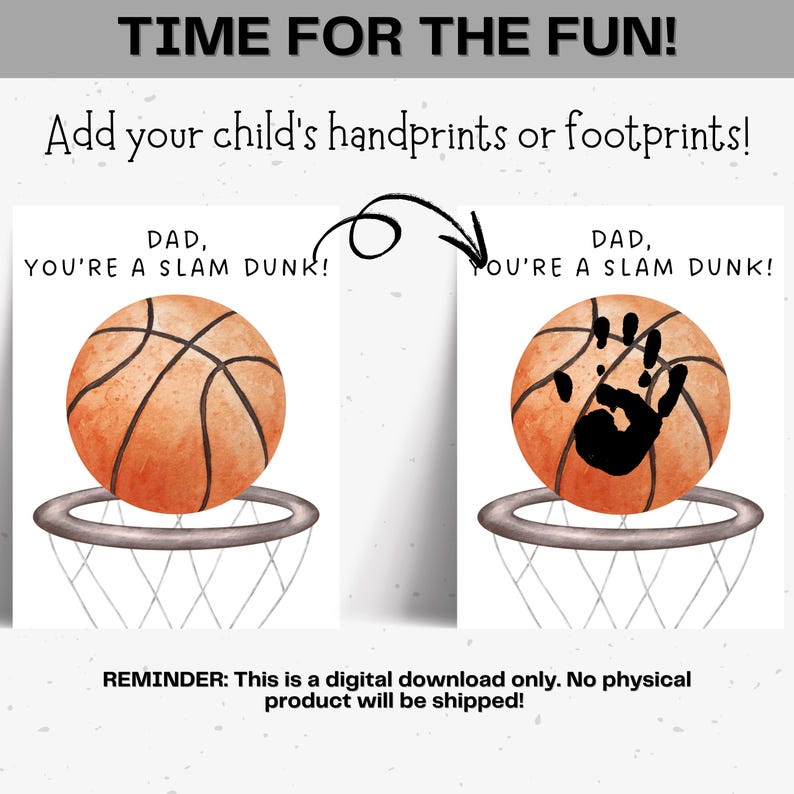 Fathers Day Basketball Art First Fathers Day Handprint Craft Printable ...