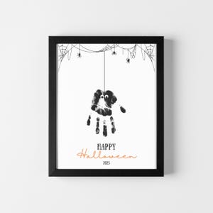 Happy Halloween Handprint Art Printable Spider Handprint Baby Fall ...