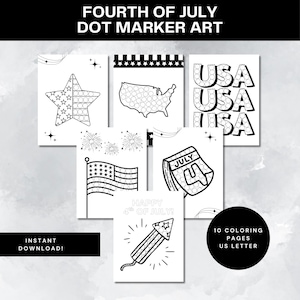 Independence Day Dot Marker Printable July 4th Coloring Do a Dot Kids ...
