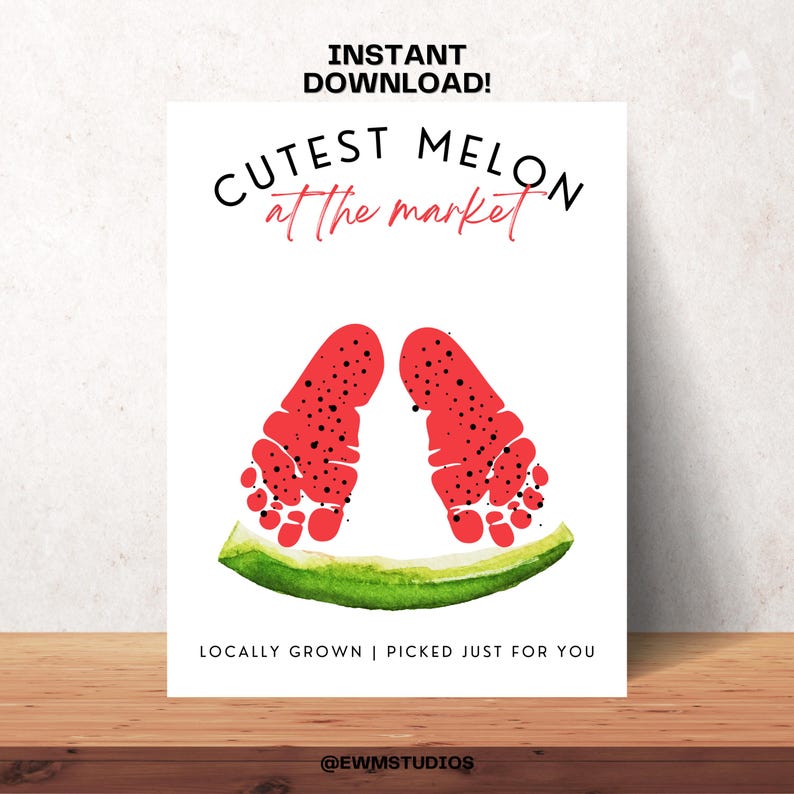 Watermelon Handprint Craft Printable Summer Activity for Kid Watermelon ...