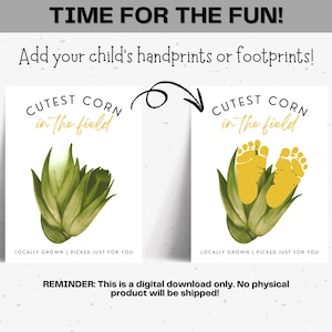 Fall Handprint Craft Farmhouse Corn Footprint Art Baby Fall Craft ...