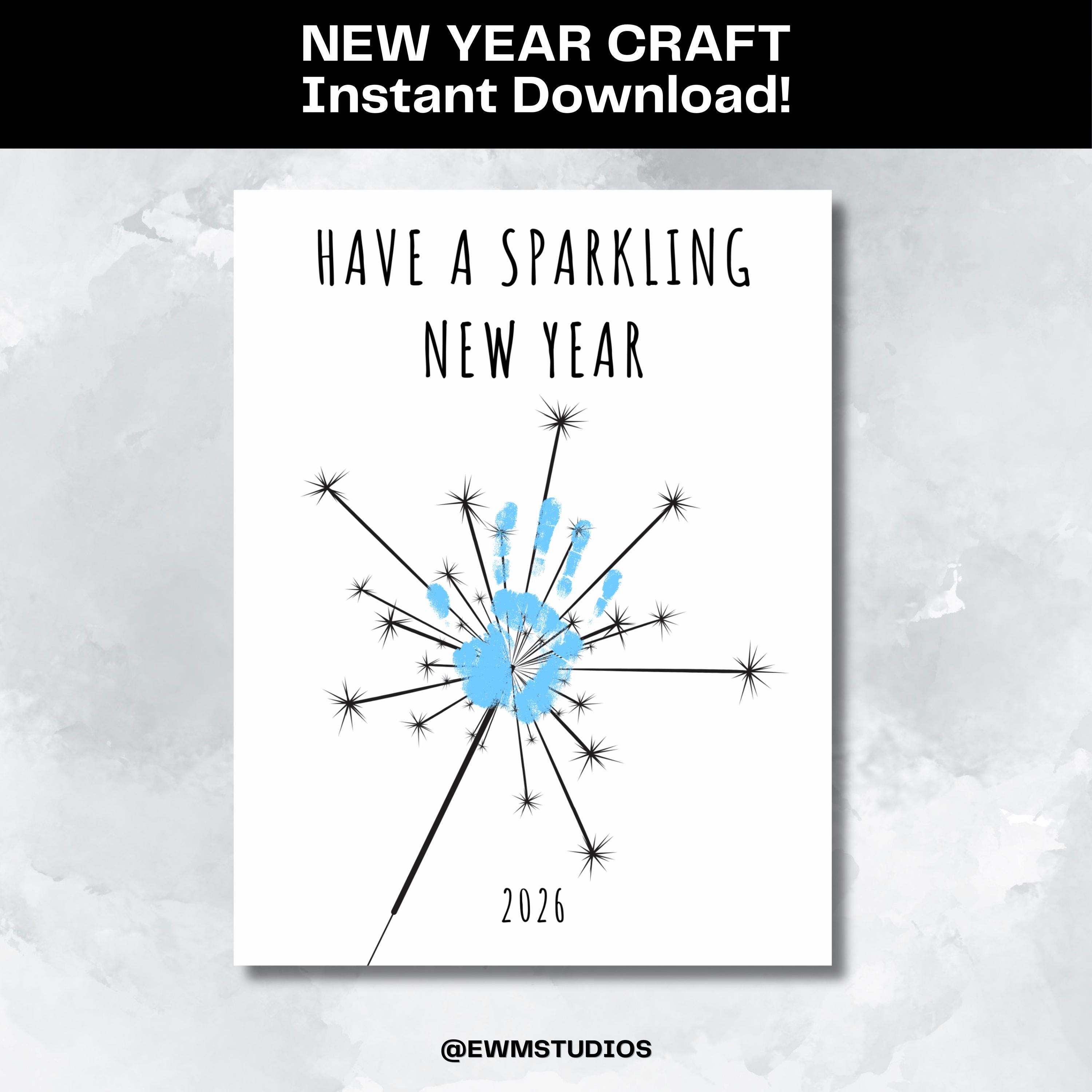 New Year Craft Holiday Printable Happy New Year 2026 Handprint Art New ...