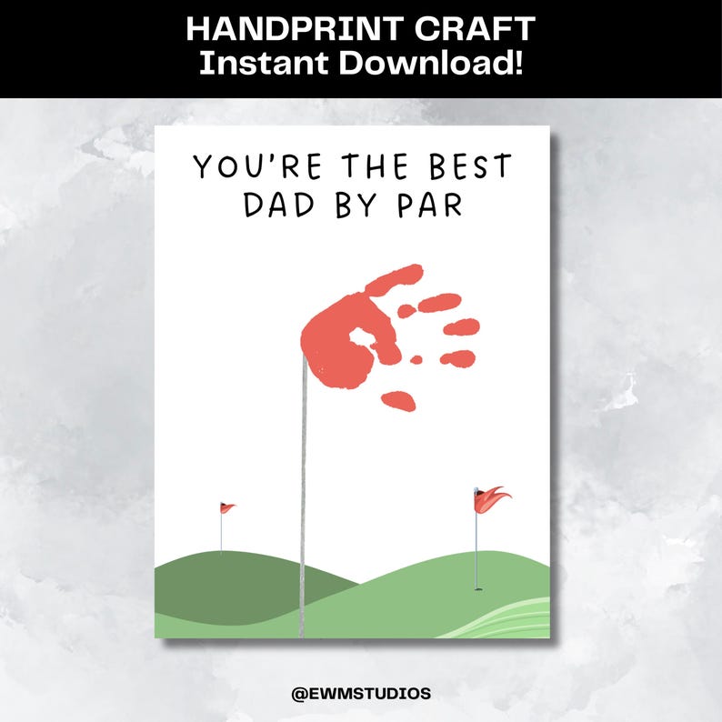 Dad Golf Craft Printable Fathers Day Golf Handprint Craft Best Dad by ...