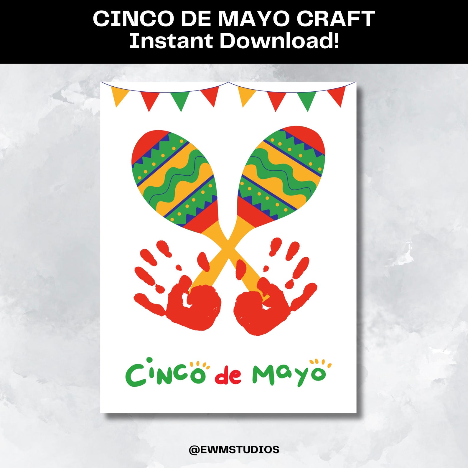 Cinco De Mayo Handprint Craft Printable Fiesta Activity for Cinco De ...
