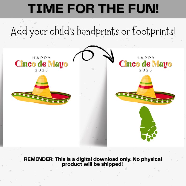Cinco De Mayo Handprint Craft Printable Fiesta Activity for Cinco De ...