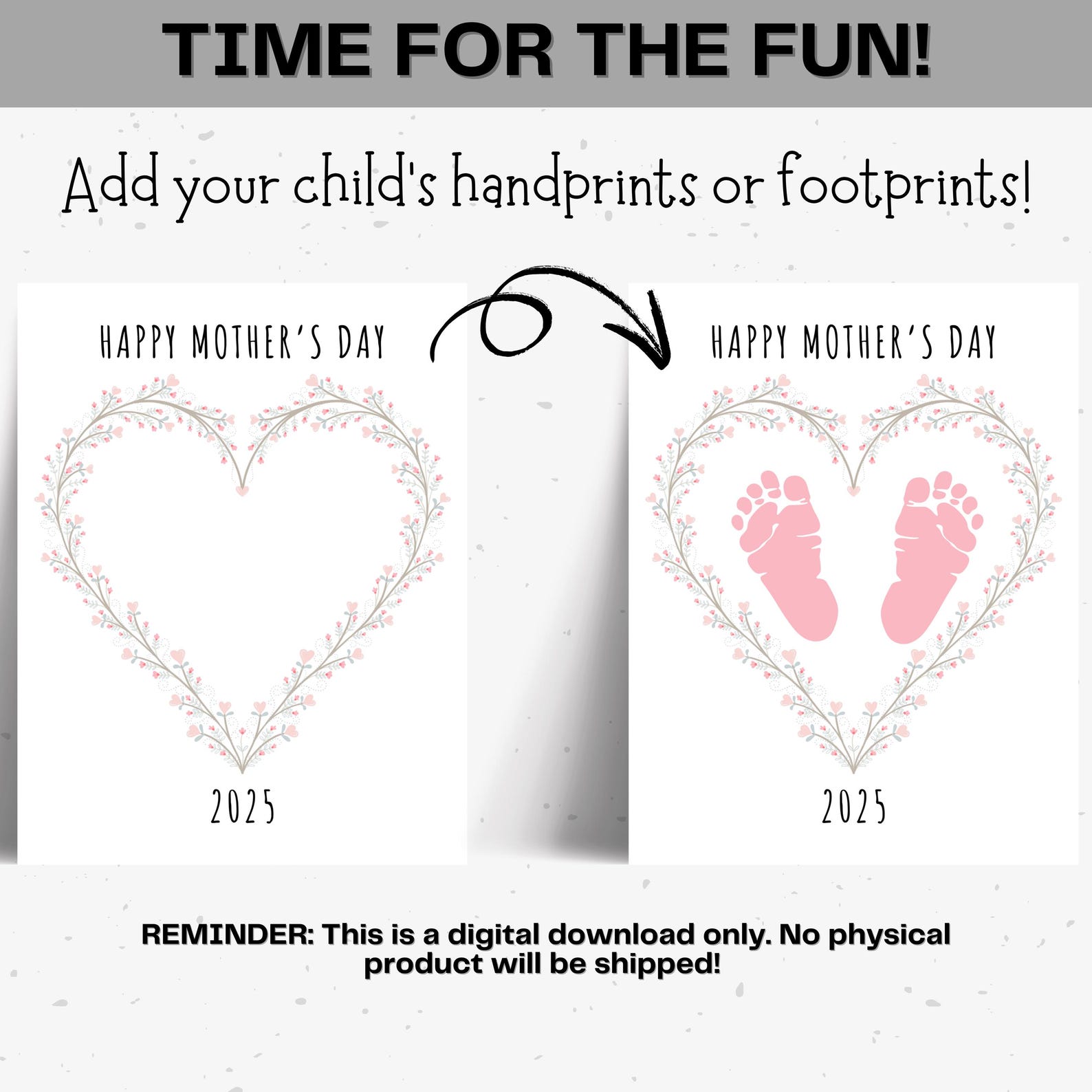 Mothers Day Handprint Craft Happy Mothers Day Keepsake Footprint Art ...