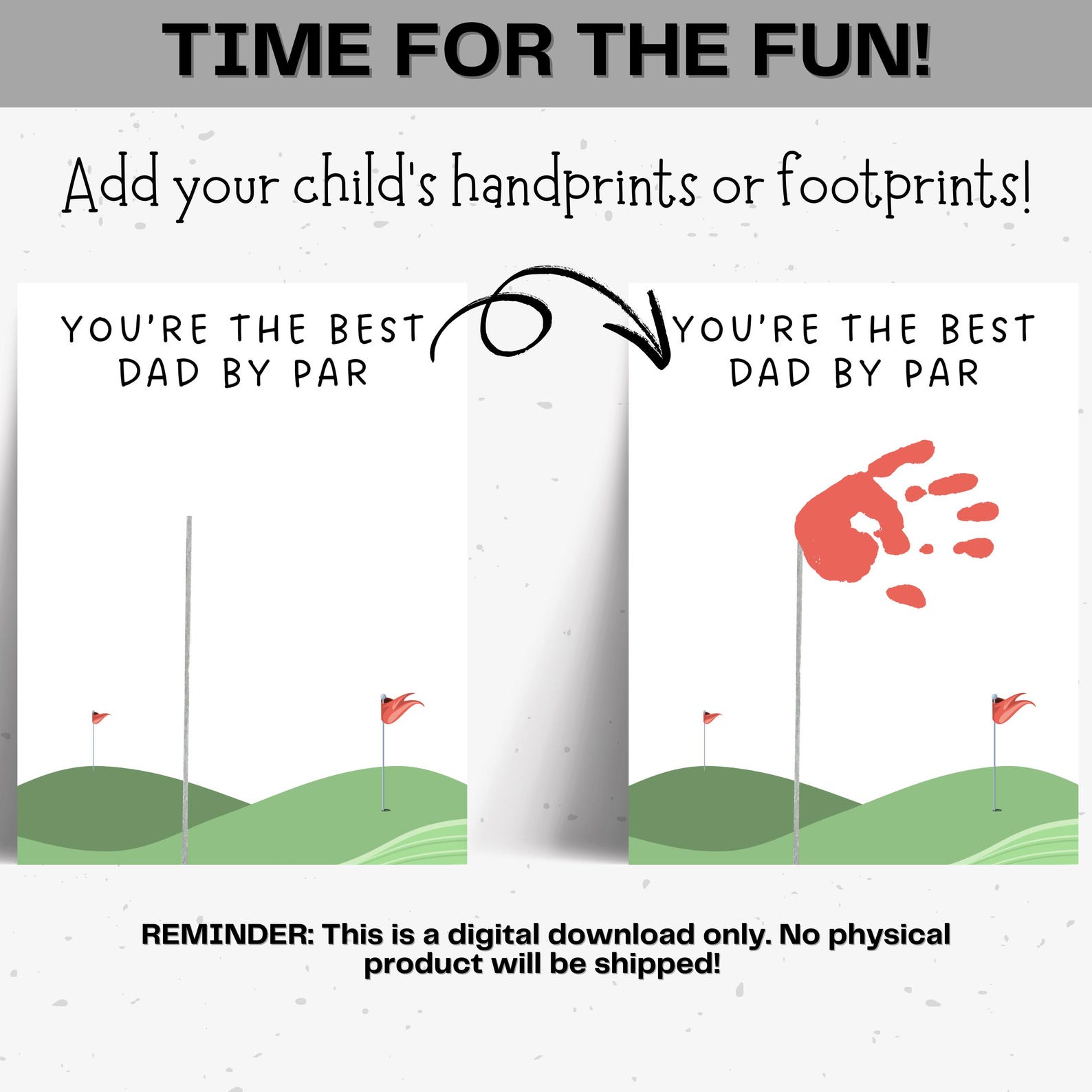 Dad Golf Craft Printable Fathers Day Golf Handprint Craft Best Dad by ...