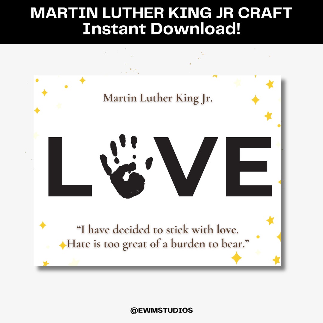 Martin Luther King Handprint Art MLK Printable Black History Month ...