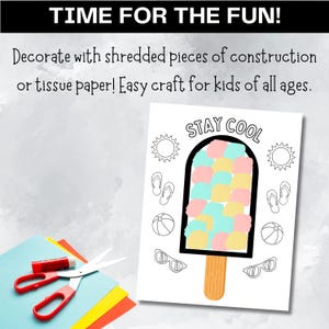 Summer Craft Template Stay Cool Ice Cream Popsicle Craft Hello Summer ...