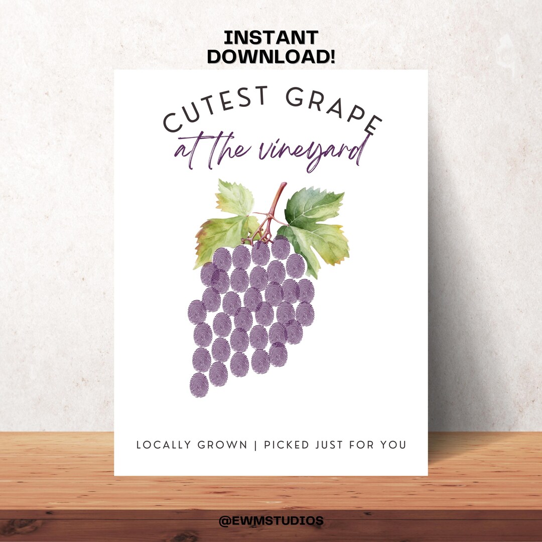 Grape Vines Fingerprint Art Farmhouse Grape Handprint Craft Farm Sign ...